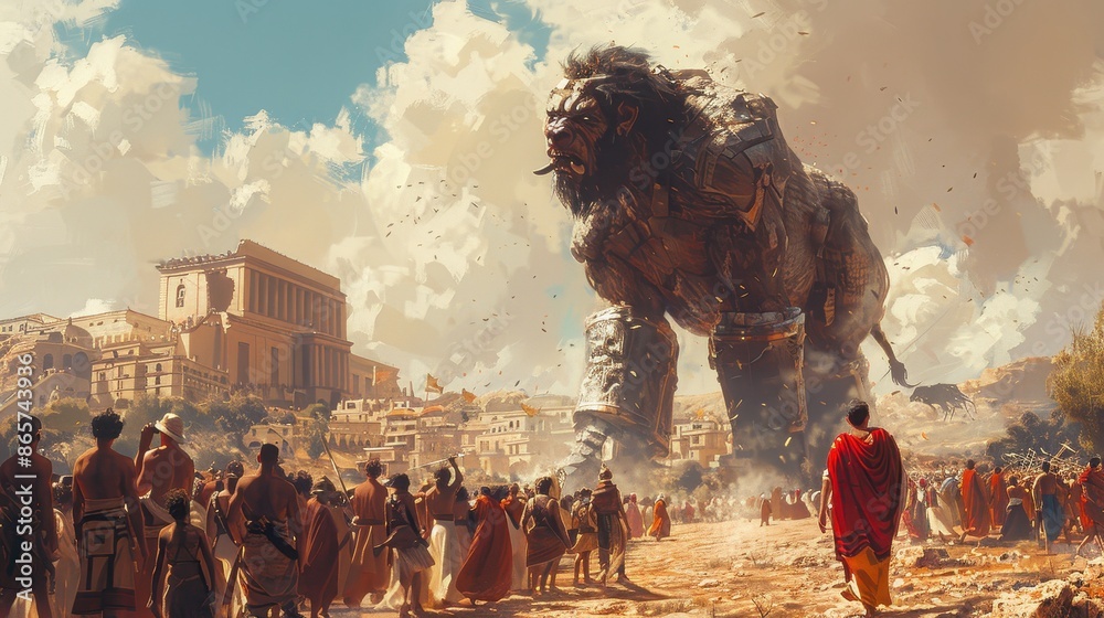 A historical city finds itself under attack by a massive mechanical ...