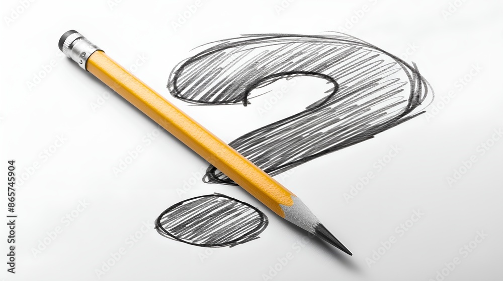 Creative Pencil Drawings Of Question Marks On White Backgrounds ...