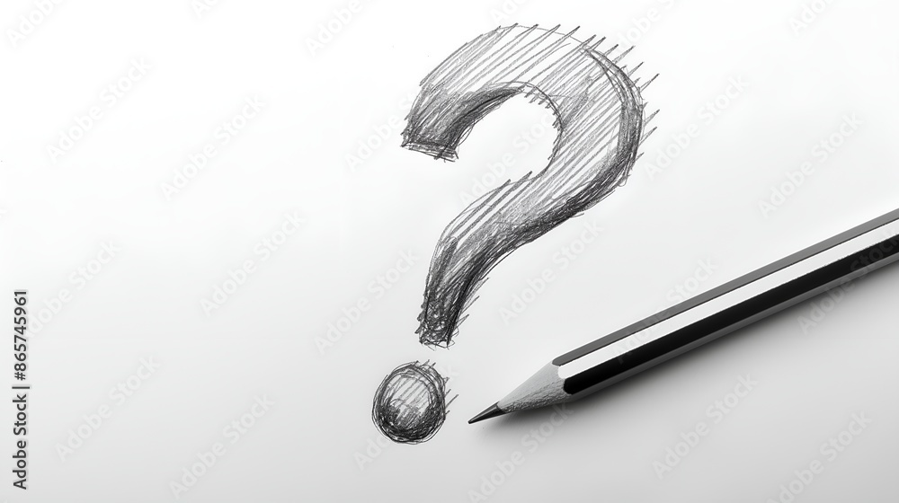 Creative Pencil Drawings Of Question Marks On White Backgrounds ...