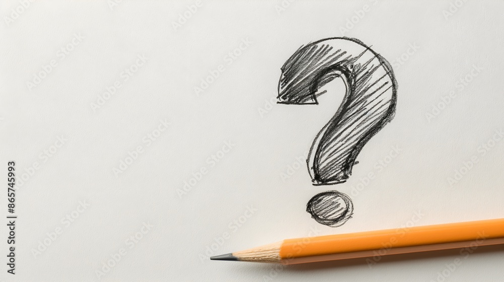 Creative Pencil Drawings Of Question Marks On White Backgrounds ...