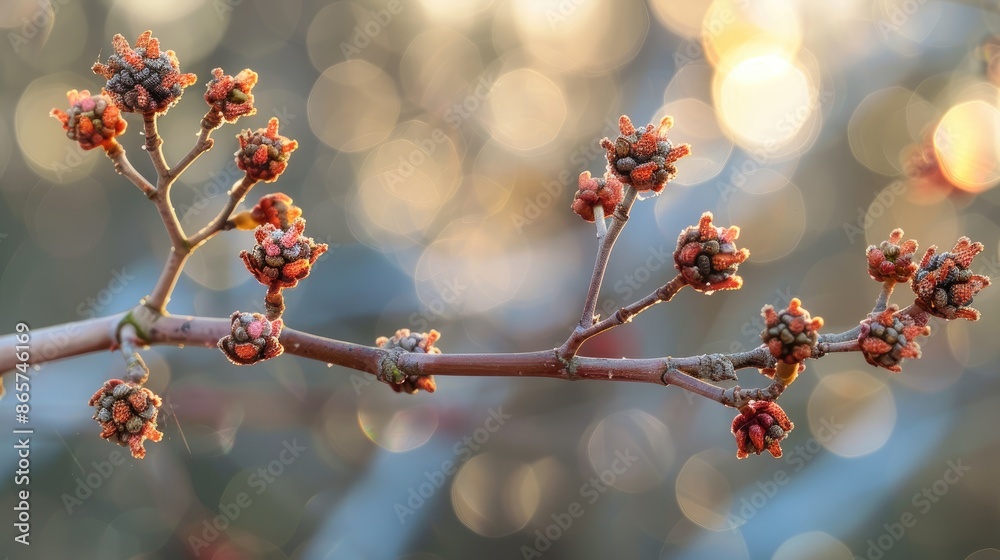 Sweetgum branches with seeds and buds Scientifically known as ...