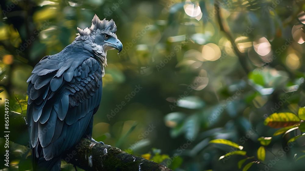 Foto de Rare harpy eagle perched the Amazon rainforest capturing the ...