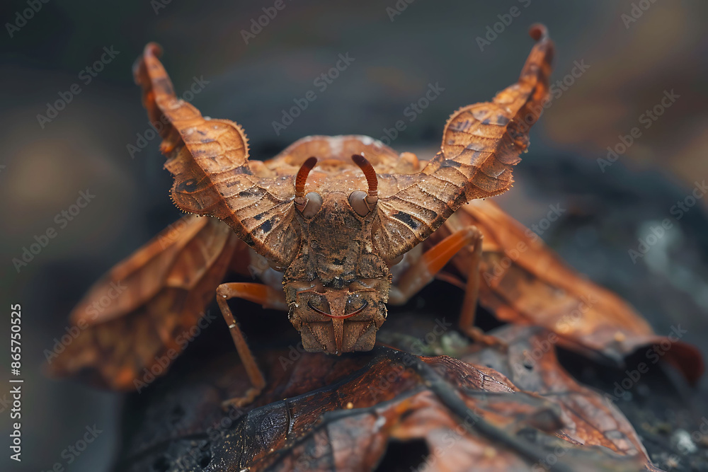 Rare Malaysian Leaf Insect Blending Into Environment Highlighting The