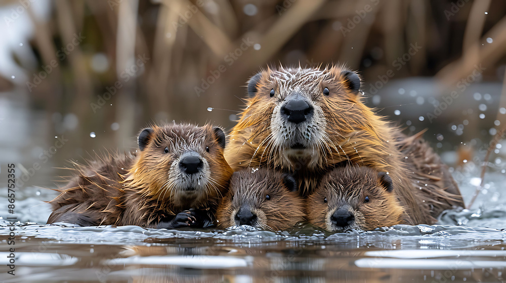 River a family of beavers using Fujifilm XF 100400mm f4556 R LM OIS WR ...
