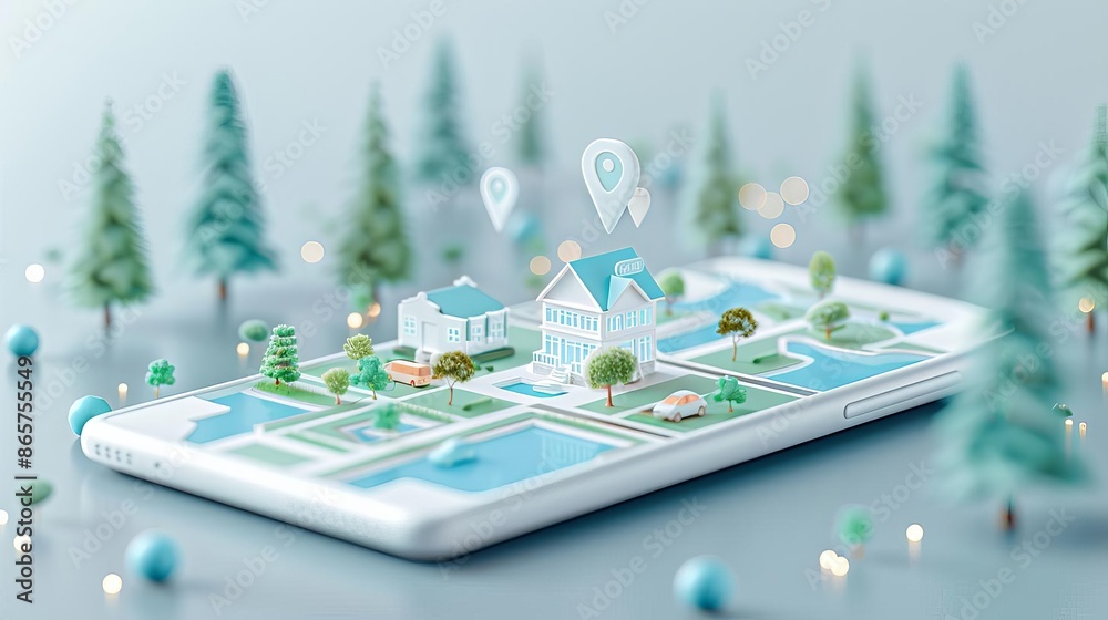 A smart ride-sharing app interface on a mobile device, displaying real ...