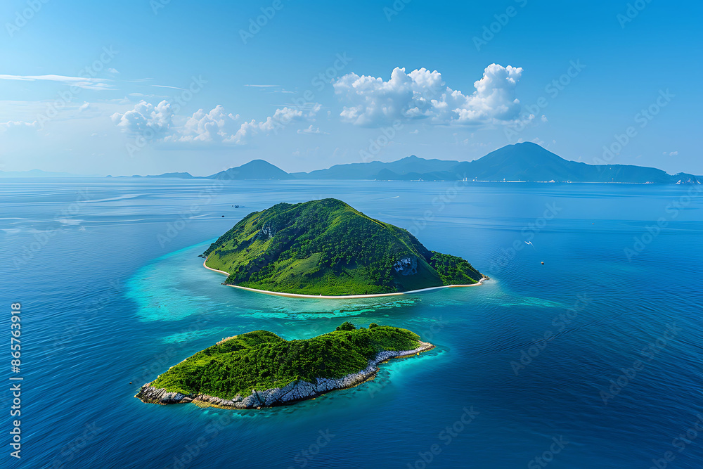 Vibrant landscape of the South China Sea featuring pristine beaches and ...