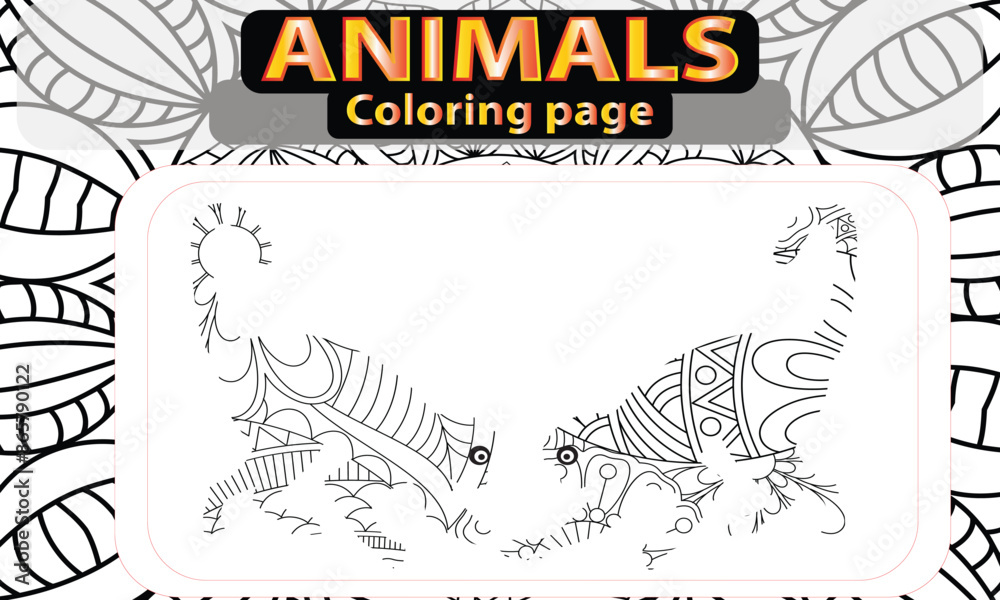 Monkey Coloring Book. Jungle Animal Coloring Pages For Adults With Cute ...