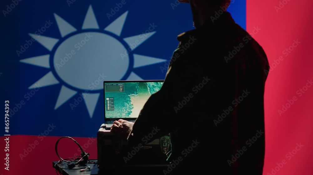 Taiwan freedom fighters air defense command operator using radar to ...