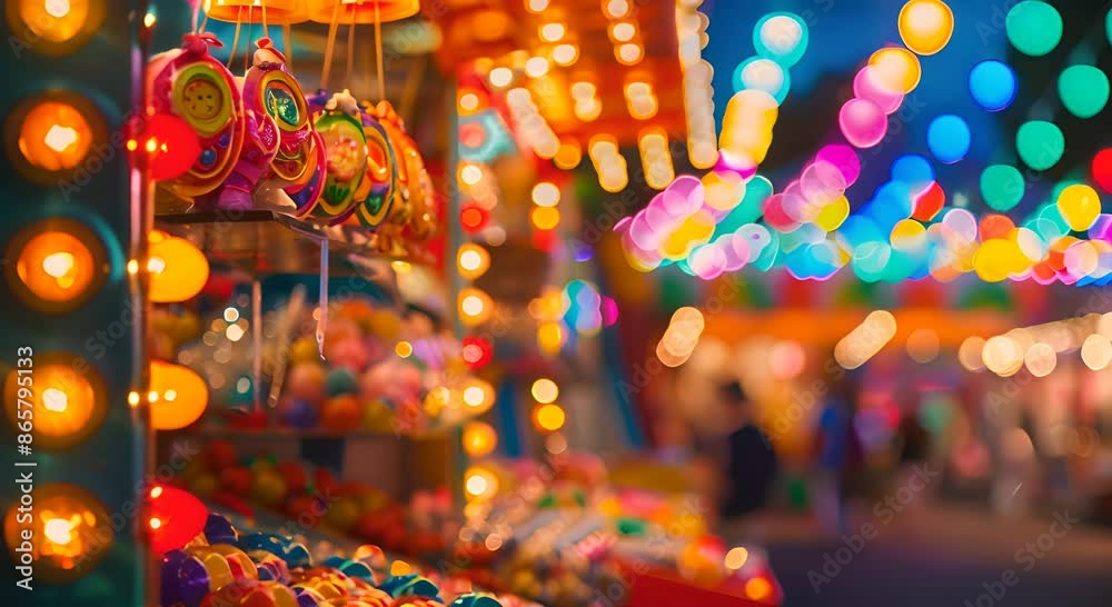blur of light at carnival festival night market background Stock Video ...