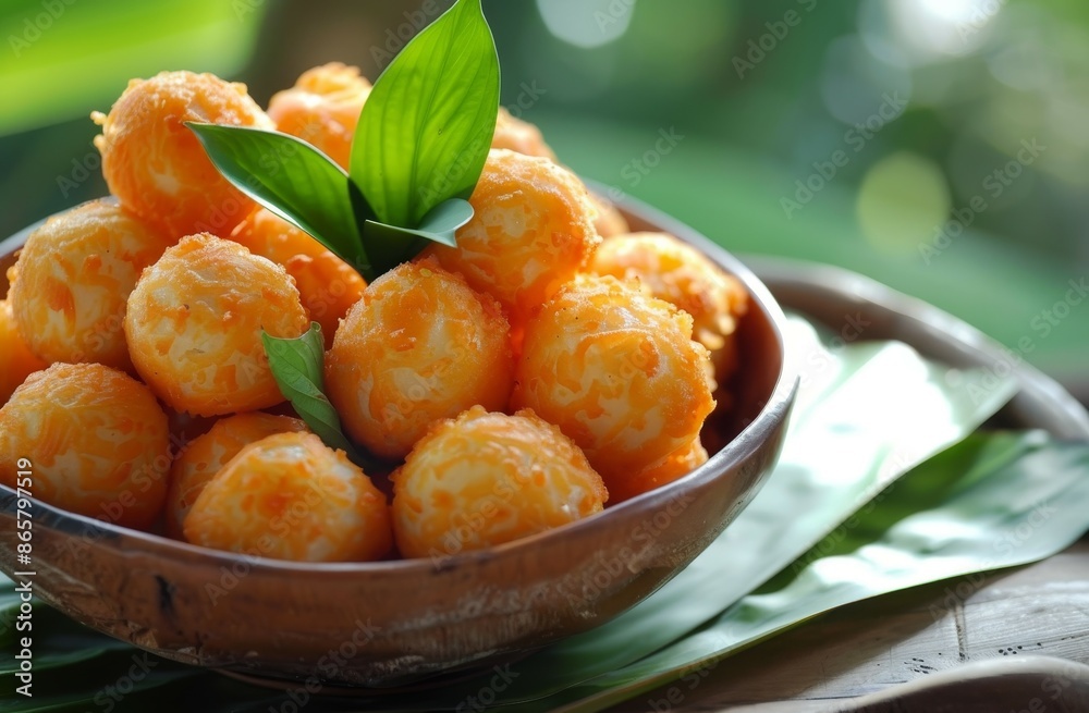 Indonesian appetizers made from sweet potatoes and tapioca powder are ...