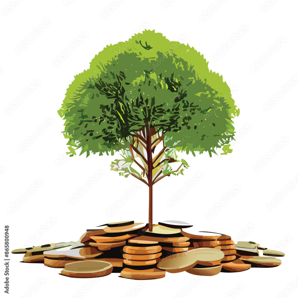 Coins on the tree. Business investment ideas coin tree planting and ...
