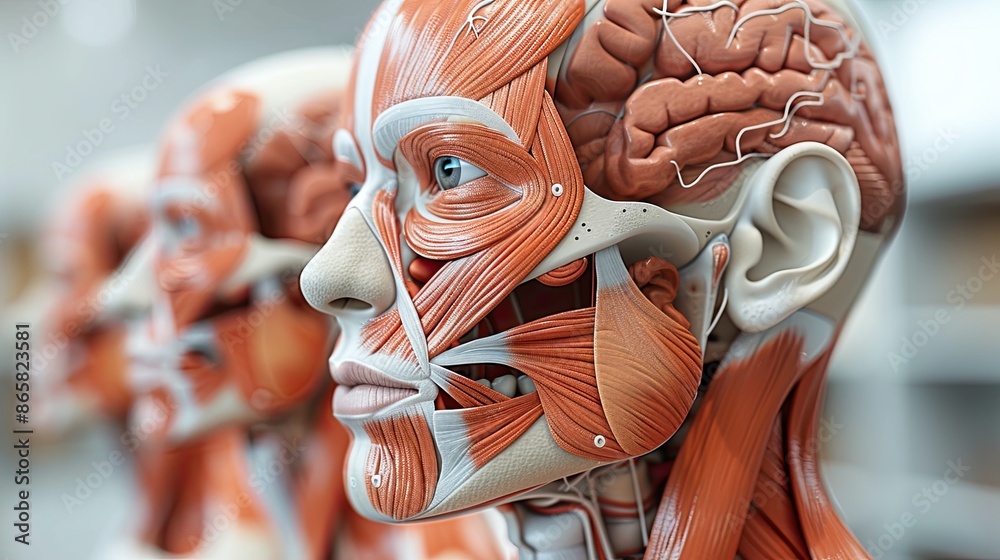 anatomy of the human head,Human head anatomy 3d model with muscle ...