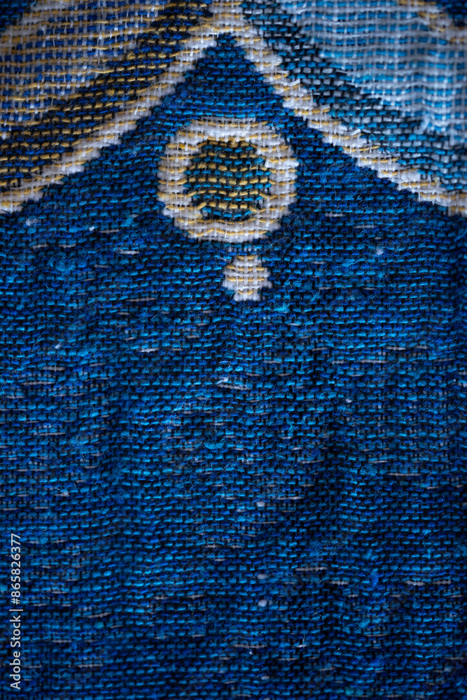fondo de textura de tela tejida y detalle de su entramado con hilos ...