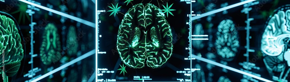 High-resolution MRI brain scan displaying neural pathways, brain ...