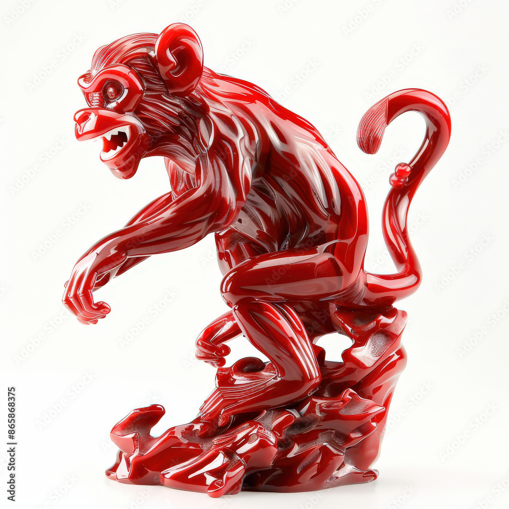 Red jade craved with chinese zodiac Monkey: The Playful Spirit of ...