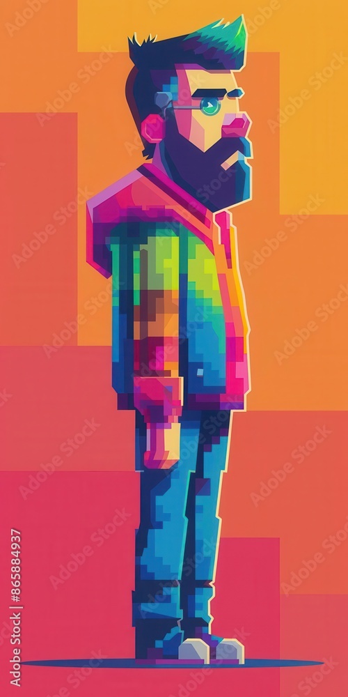 24 Pixel art gaming characters flat design side view retro aesthetics ...