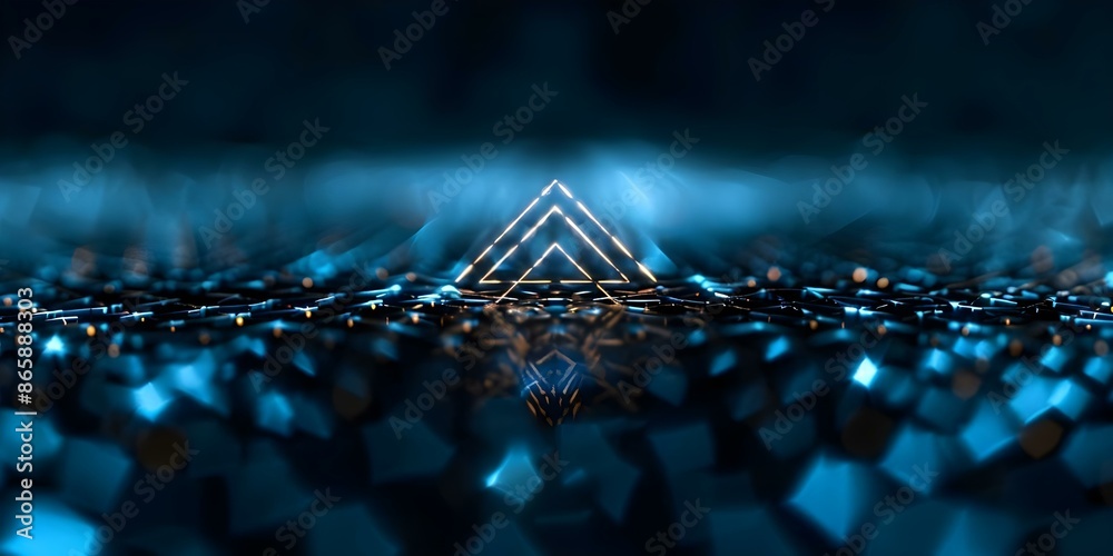 Digital logo with AI theme in blue and brown on black background ...