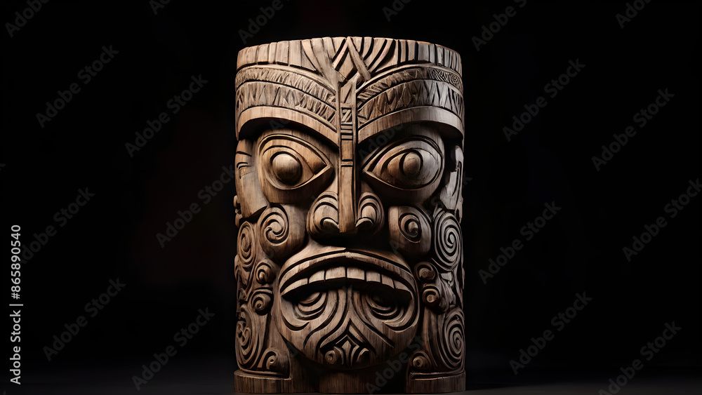 A compelling picture of a Polynesian Tiki statue featuring ancient ...