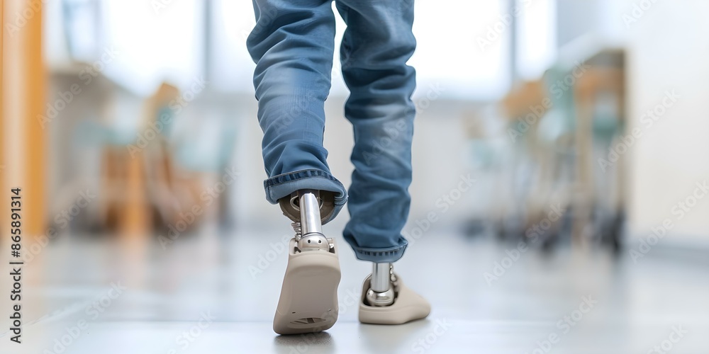 Disabled child with prosthetic legs undergoes rehabilitation at a ...