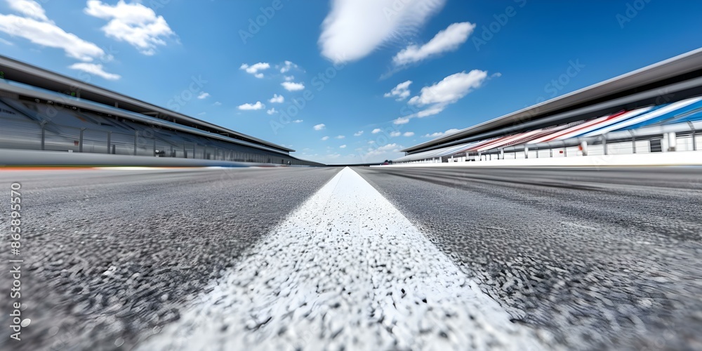 Empty Formula One racing track with banner space before competition ...