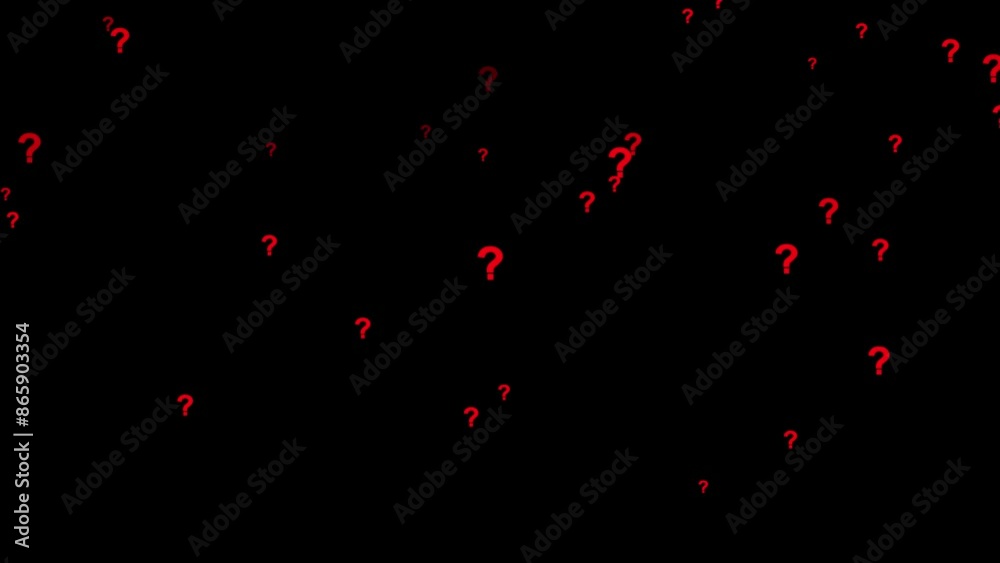 Question marks Animation moving on alpha channel black background ...