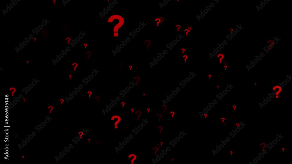 Question marks Animation moving on alpha channel black background ...