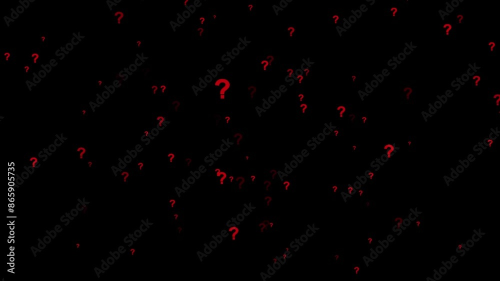 Question marks Animation moving on alpha channel black background ...