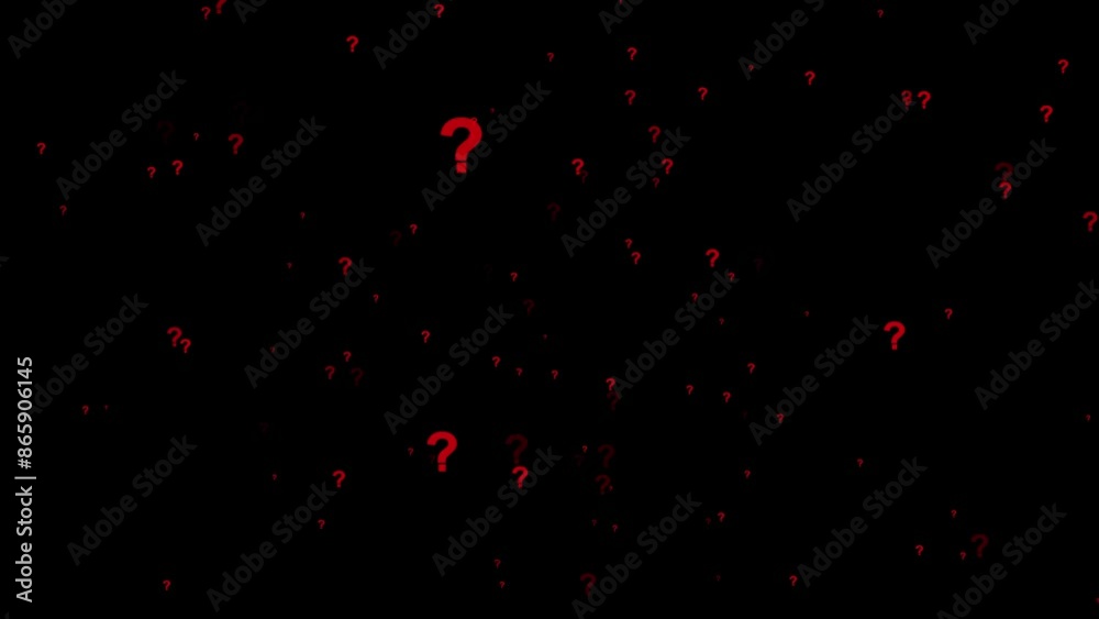 Question marks Animation moving on alpha channel black background ...