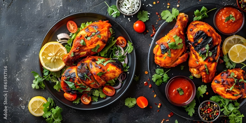Delicious Indian Spread Chicken Tikka Masala, Tandoori Chicken, and ...