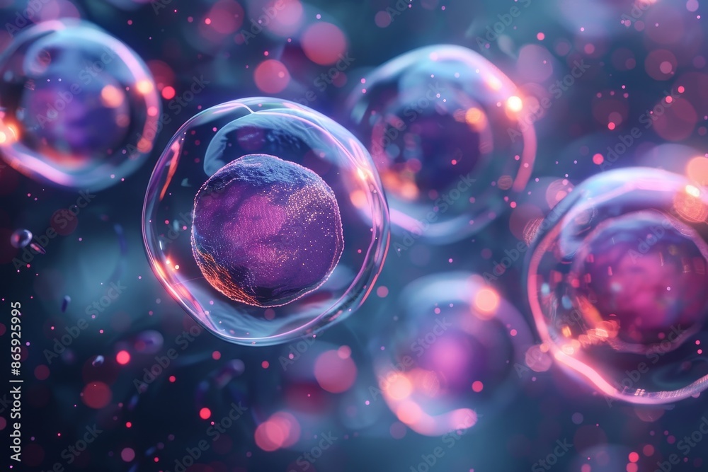 Artistic rendering of interconnected biotech cells, symbolizing the ...