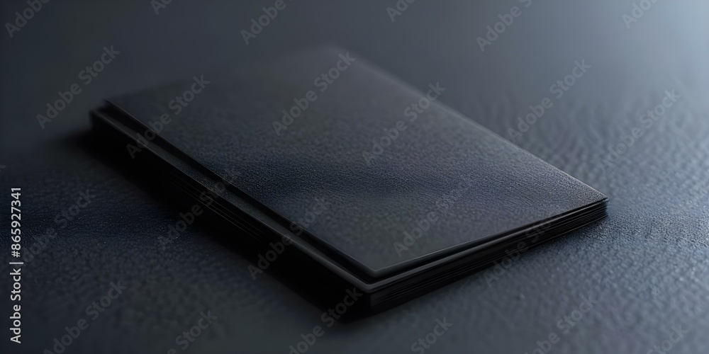 Black Card Mockup Studio Shot with Design Presentation Dimensions ...