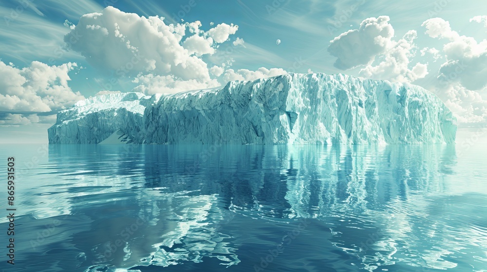 In a stark and haunting image, a melting ice cap stands as a poignant ...