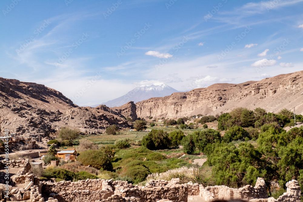 Atacameño fortress in the Lasana Valley, Loa River in the Atacama ...
