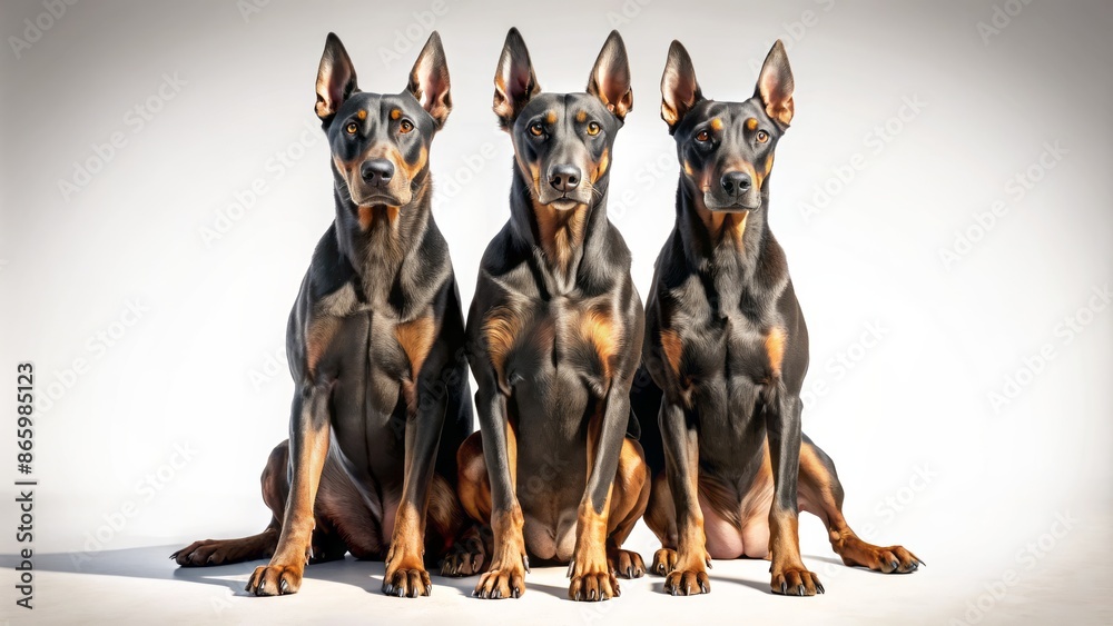 Cerberus, the three-headed mythological dog, sits regally, surrounded ...