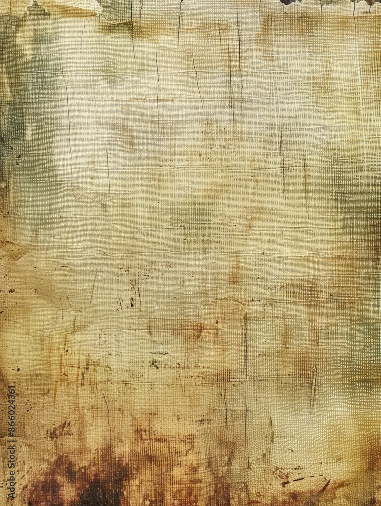 Vintage paper with aged linen texture, gesso paint marks, scrapbook ...