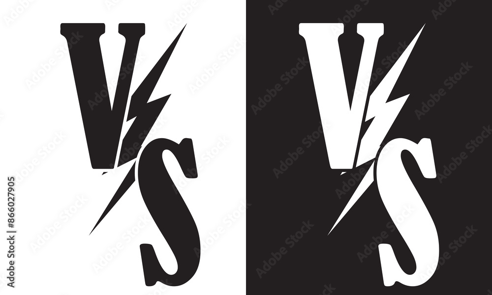White and black versus vs icon, black and white versus letter, black ...
