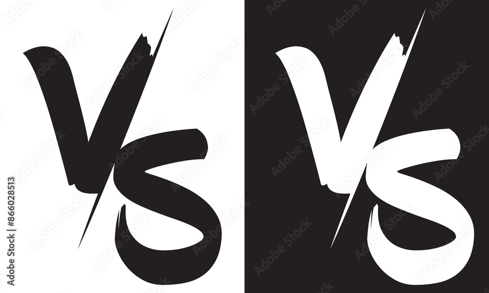 White and black versus vs icon, black and white versus letter, black ...