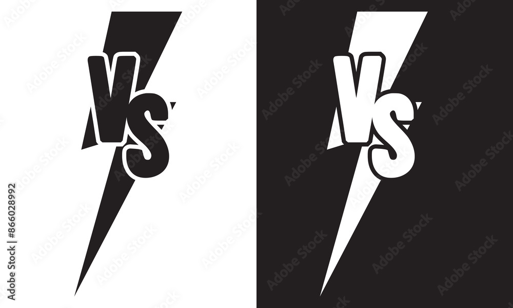 White and black versus vs icon, black and white versus letter, black ...