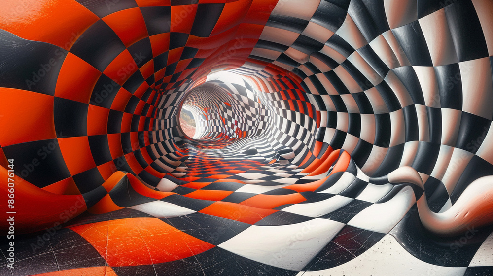 Optical illusions created through precise patterns and contrasting ...