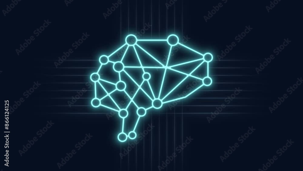 Ai brain neon animation. Artificial intelligence animated icon glow ... Ai brain neon animation. Artificial intelligence animated icon glow ...