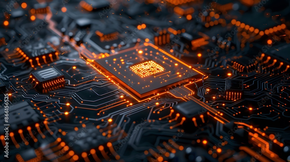 A neural circuit diagram overlaying a cyber brain within a quantum ...