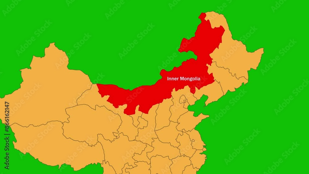 Inner Mongolia map animated video. Inner Mongolia location is ...