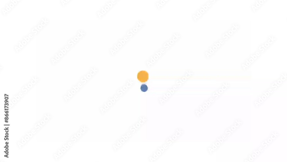 2 points rotating in the same direction 2D element animation. 4K cartoon video rotating dot line ...
