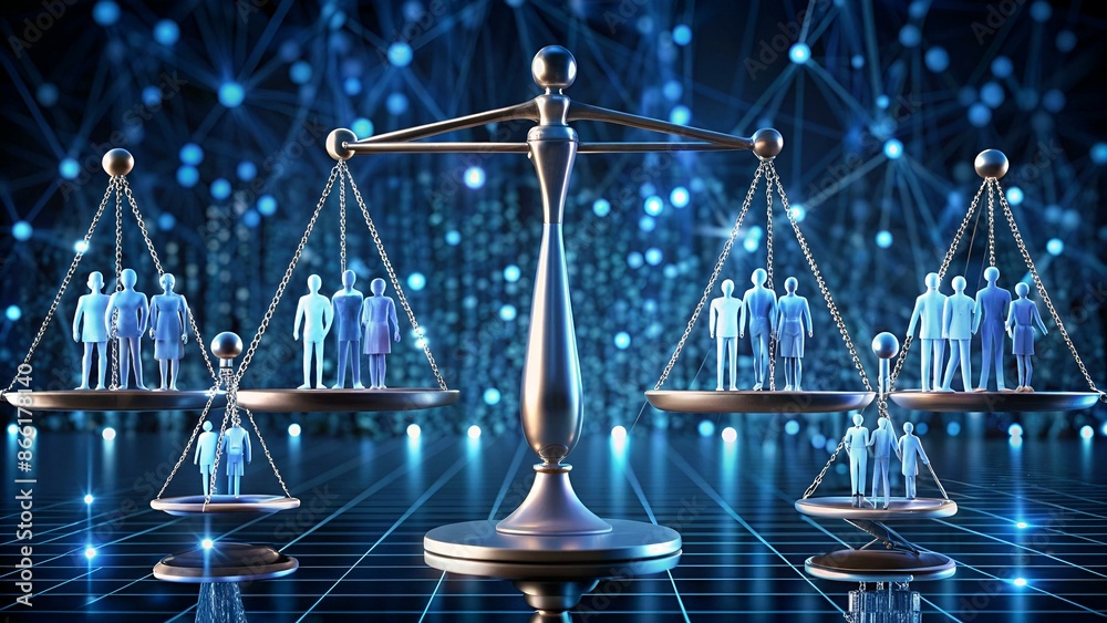 Foto de Visual Metaphor of Unbalanced Scales with Data and People ...