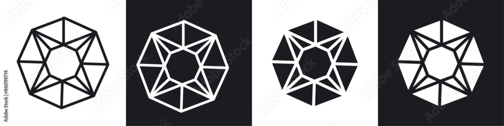 Dice d20 icon set. die with 20 sides vector symbol. 3d d20 polyhedron ...