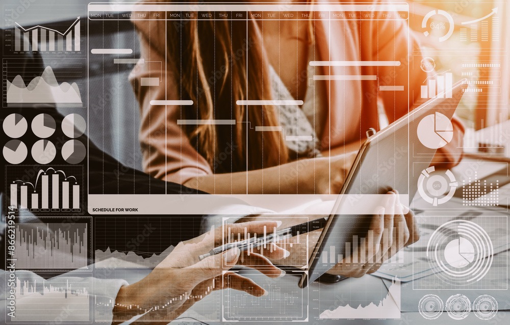 Project management schedule for business planning. Modern graphic ...