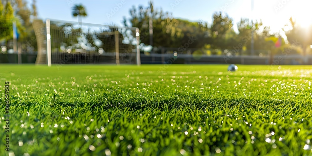 The title could be changed to "Soccer Field with Lush Green Grass, Goal ...