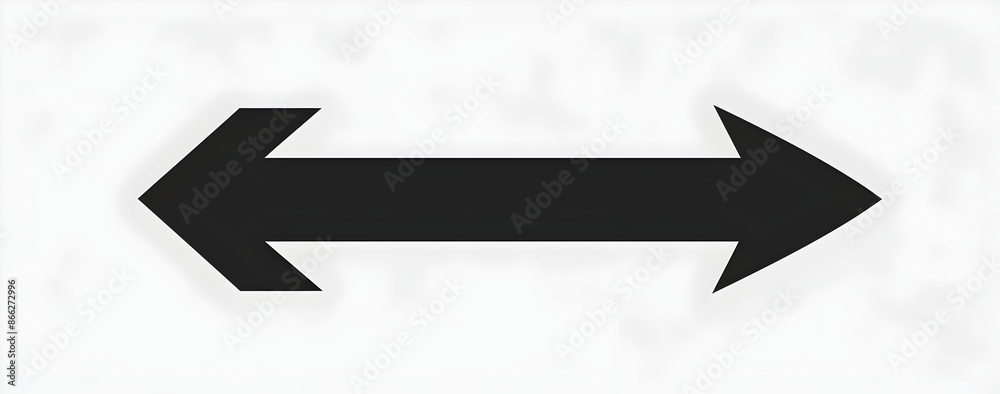 A simple arrow pointing left, flat vector illustration with black color ...