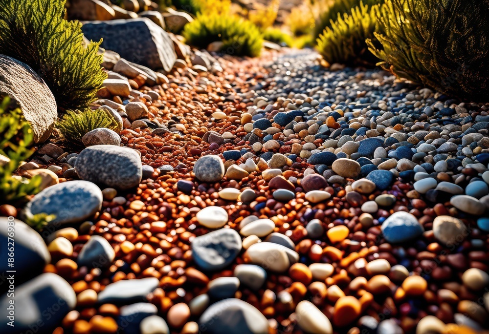 rough texture gravel pathway small stones outdoor path surface design ...