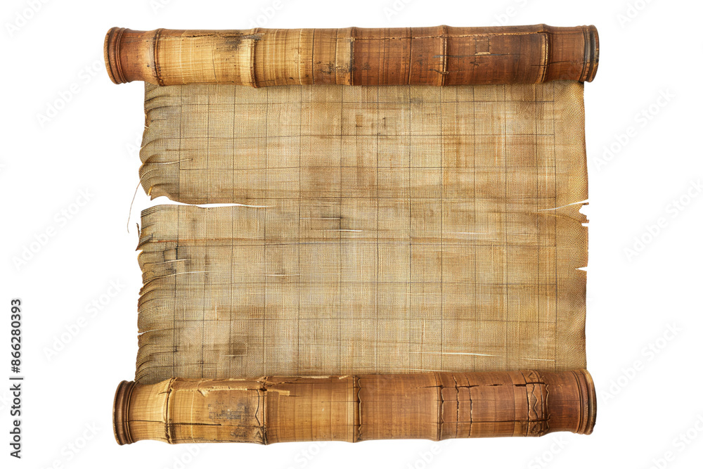 Egyptian papyrus scroll isolated on transparent background Stock Photo ...